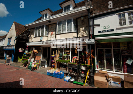 Gullivers Faversham town shops town centre streets Kent england UK ...