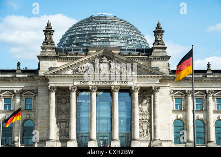 the building of the Reichstag, home of the German Parliament in Berlin ...