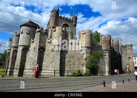Gravensteen, Castle of the Counts of Flanders, city of Gent, in ...