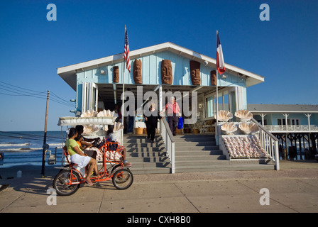 Buggy riders at souvenir shop at Seawall Boulevard, Galveston, Texas ...