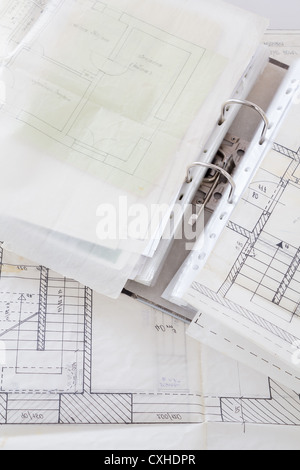 Architectural plans of the old paper tracing paper measuring tools and ...