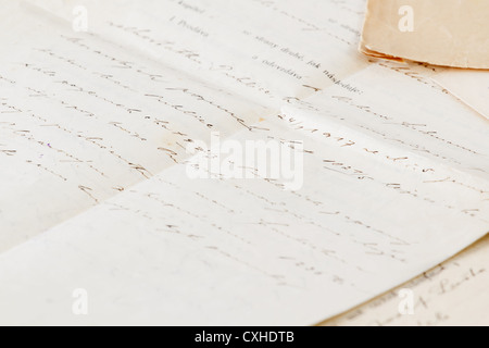 very old handwritten text contract Stock Photo - Alamy