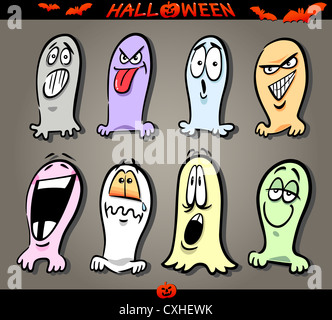 Set emotions monster with smile and sad for stickers and kids and study ...