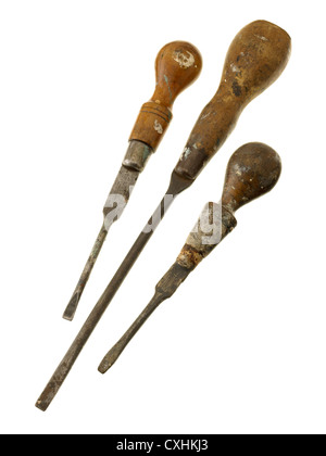 Vintage screwdriver for carpenter. Old screwdriver handle tool for ...
