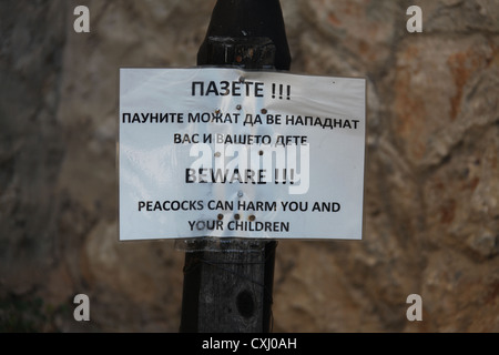 Dangerous Birds Warning Sign Stock Photo - Alamy