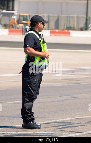 Gibraltar Defence Police at Gibraltar airport Stock Photo - Alamy