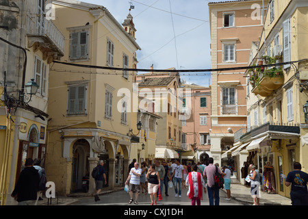 Street scene in old Corfu Town Stock Photo - Alamy