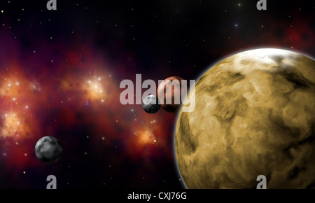 Extrasolar planetary system Stock Photo - Alamy