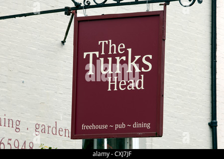 The Turks Head pub sign, Alcester, Warwickshire, UK Stock Photo - Alamy