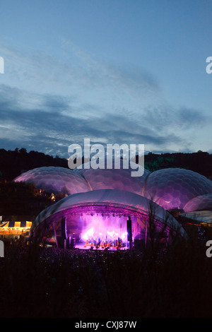 The biomes of the Eden Project beyond the stage of the Eden Sessions ...