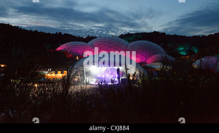 The biomes of the Eden Project beyond the stage of the Eden Sessions ...