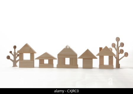 Houses made of building blocks Stock Photo - Alamy