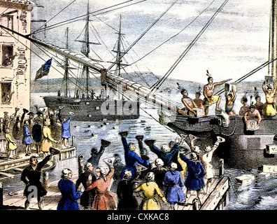 The Boston Tea Party. 16 December 1773. History of the United States ...