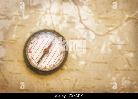 Compass over the map of UK - London suburbs Stock Photo - Alamy