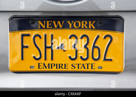 NEW YORK STATE LICENSE PLATE, MANHATTAN, NEW YORK CITY, UNITED STATES ...