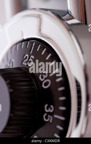 Close up of secure number dial combination lock on Chubb Mark IV ...