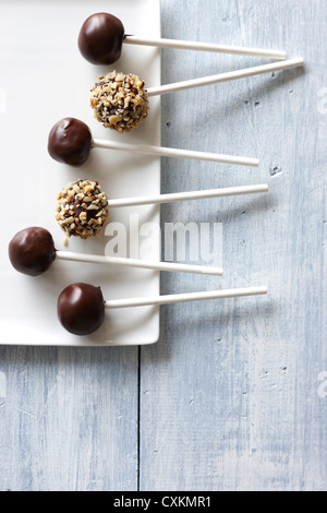 A high-angle shot of cake pops for a baby shower on the table Stock ...