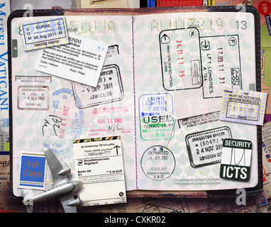 Visa and passport stamps of Japan Stock Photo - Alamy