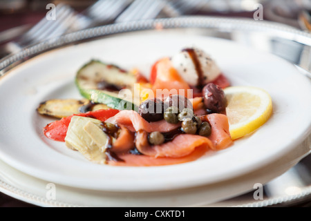 Salmon Entree at Wedding Reception Stock Photo - Alamy