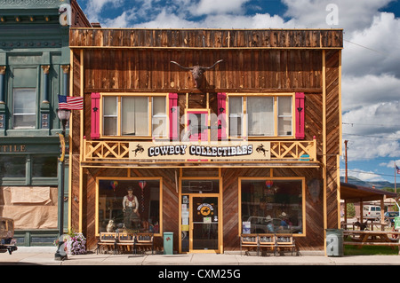 Cowboy souvenir shops on Main Street in Panguitch, Utah, USA Stock ...