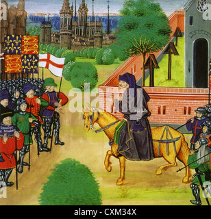 John Ball encouraging Wat Tyler during the Peasants' Revolt, 1381 Stock ...