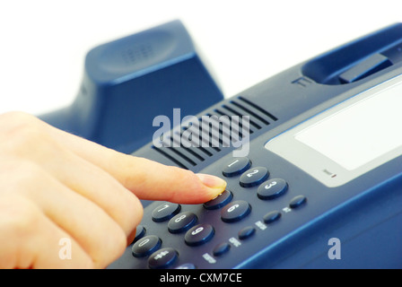 finger with blue telephone keypad Stock Photo - Alamy