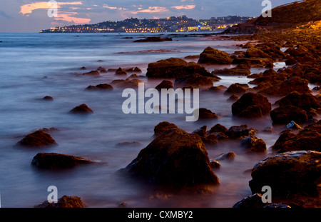 Rocky coast in Mijas Costa, Malaga province, Andalusia, Spain Stock ...