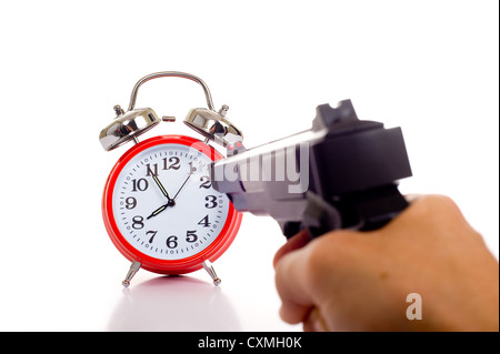 Kill time, Gun shooting clock Stock Photo - Alamy