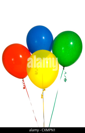 Primary color balloons arranged in a bouquet for a birthday party or ...