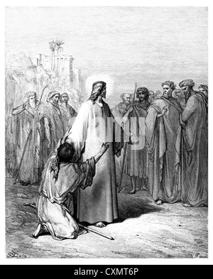 New Testament. Jesus healing the lunatic. Drawing by Gustave Dore (1832 ...