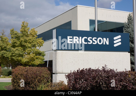 Ericsson, company sign outside office, Mississauga, Ontario, Canada ...