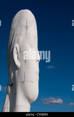 The Dream statue of a girls head at the Sutton Manor Woodlands on the ...