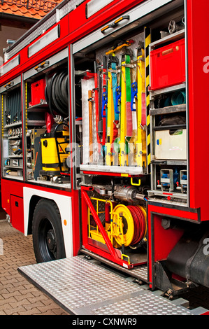 German fire department vehicle with technique details Stock Photo - Alamy