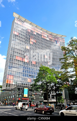 Germany, Berlin, Kochstrasse, GSW Tower Building, Orange Windows ...