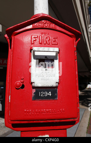 Fire alarm box on street corner Stock Photo - Alamy