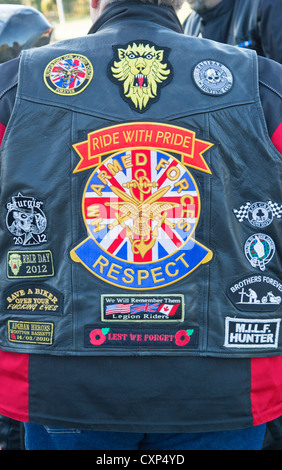 A armed forces bikers back patch Stock Photo - Alamy
