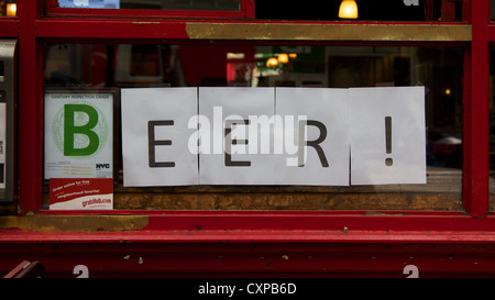 A NYC sanitary inspection "C" letter grade sticker at a food ...