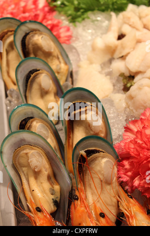 fresh mussels on buffet line in restaurant Stock Photo - Alamy