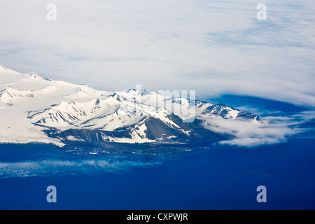 Aerial view of snow mountain, Spitsbergen, Norway Stock Photo - Alamy
