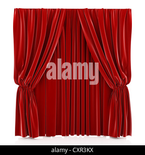 curtain isolated on white background, interior decorations, 3D ...