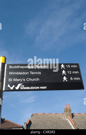 wayfinding sign in wimbledon village, southwest london, england, giving ...