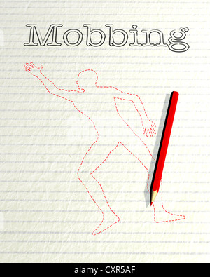 Mobbing, German for "bullying", illustration Stock Photo - Alamy
