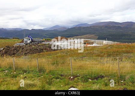 Constructing bases for electricity pylons on the controversial Beauly ...
