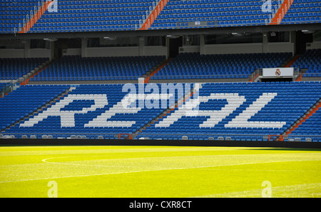 Rows of seating at the Santiago Bernabeu Stadium - home of Real Madrid ...
