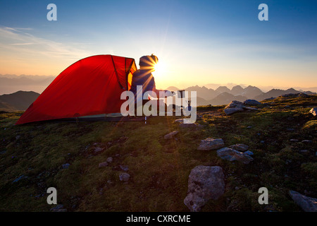 Sunrise at Mt Roter Kogel, Sellrainer Mountains, Stubai Alps, Tyrol ...