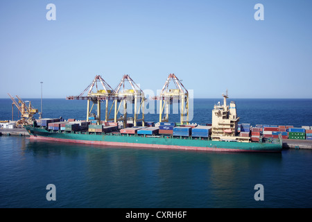Container ship at port in Muscat, Oman Stock Photo - Alamy