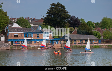 Learning to sail class on the River Exe in Exeter near the Quay and ...