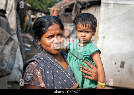 Woman in a slum, Shibpur district, Howrah, Kolkata or Calcutta, West ...