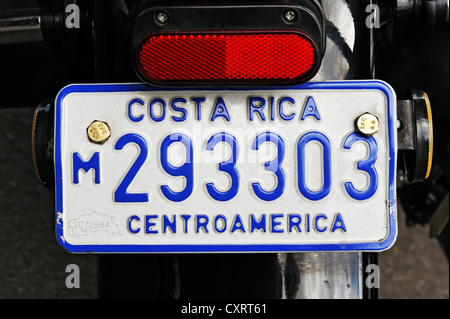 A Costa Rica Central America number plate - license plate - vehicle ...