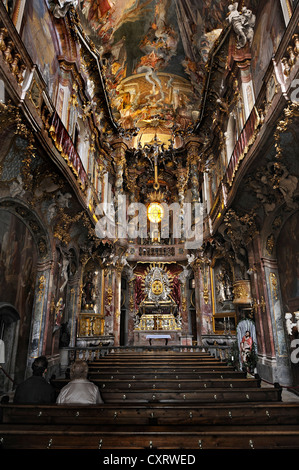 Interior view of Asamkirche or Asam church, Munich, Bavaria, Germany ...